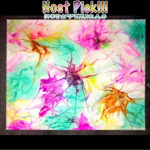 Hand Crafted | Art | Pastel Paint Splatter Intertangled Webs Resin Art ...